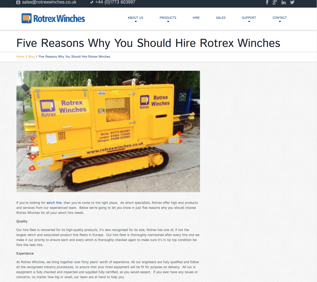 Rotrex Winches – Content by Carmina